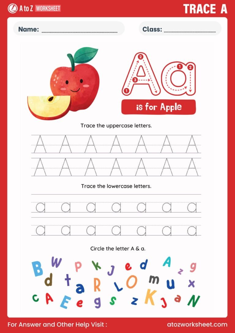 English Alphabet Tracing Worksheet PDF - A To Z Worksheet Store