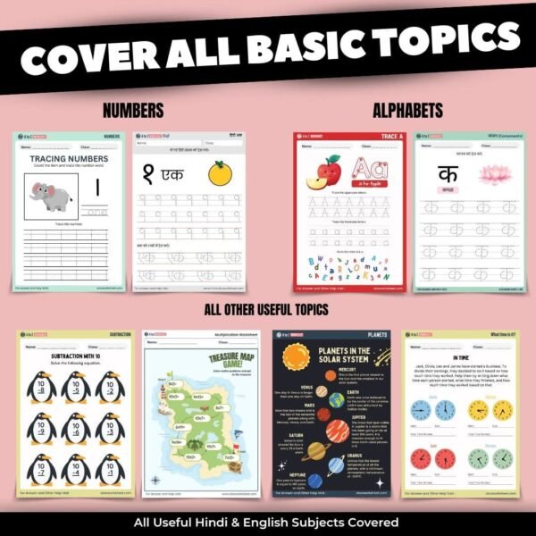 1000+ Hindi and English Worksheets PDF Bundle For Nursery , LKG, UKG ...